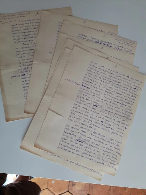 PIERRE BRISSON MANUSCRIT 12 pages in-4 Maurice Chevalier, New York 1933 ...