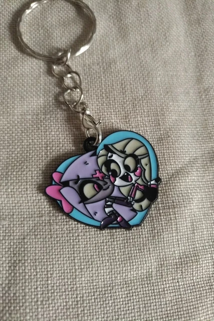 NEW HAZBIN HOTEL Charlie And Vaggie Metal Enamel Keyring / Keychain £3. ...