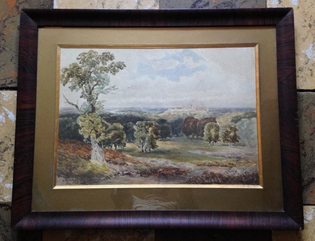 TABLEAU CADRE AQUARELLE Vue de Paysage signé Émile LEBRUN (1864-1933) ? EUR 200,00 - PicClick FR