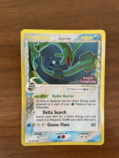 POKEMON CARD RAYQUAZA Ex Delta Species Holon Phantoms Stamped Holo 16/ ...
