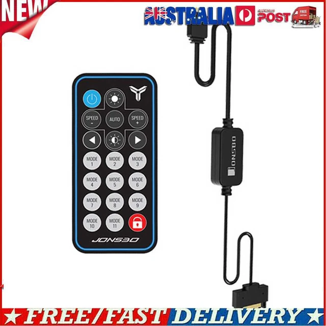 JONSBO AURA RGB Fan Controller Lighting Adjustable 5V 3Pin SATA Remote ...