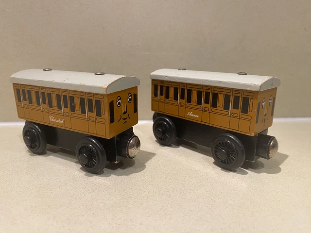 THOMAS & FRIENDS Wooden Railway Annie And Clarabel Train Carriages £19. ...