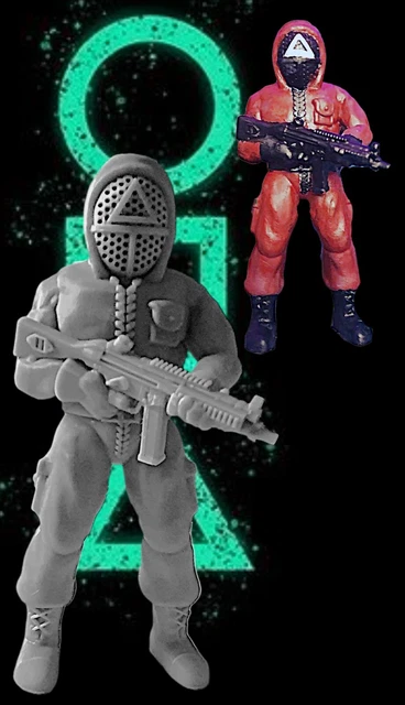 SQUID GAME ARMED Guard Soldier 16cm | 10K 3D Resin Print | Primed £17. ...