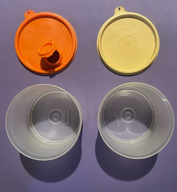 VINTAGE YELLOW & Orange Sheer Canister Tupperware container #250-47 ...