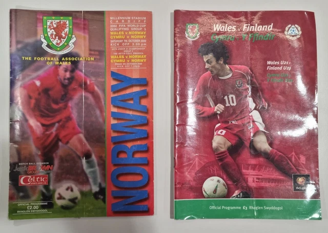 FAW WALES VS Norway 7 10 2000 / Wales v Finland 10 09 2003 Match ...