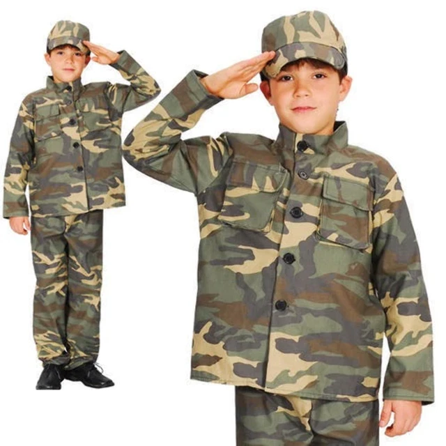 ENFANT ACTION COMMANDO Déguisement Militaire Armée Costume Garçon Neuf ...
