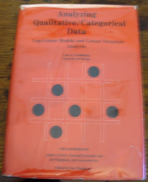 ANALYZING QUALITATIVE/CATEGORICAL DATA GOODMAN Log-Linear Models 1979 RARE EUR 69,65 - PicClick FR