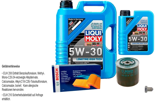 BOSCH INSPECTION SET 6 L Liqui Moly Longtime High Technologie 5W-30 pour Audi A6 EUR 110,50 ...