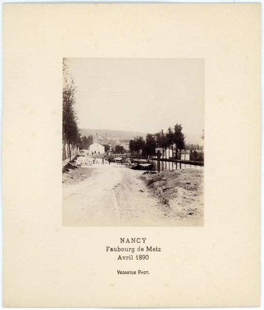 FRANCE, NANCY, FAUBOURG de Metz, au bord du Canal, avril 1890 Vintage ...