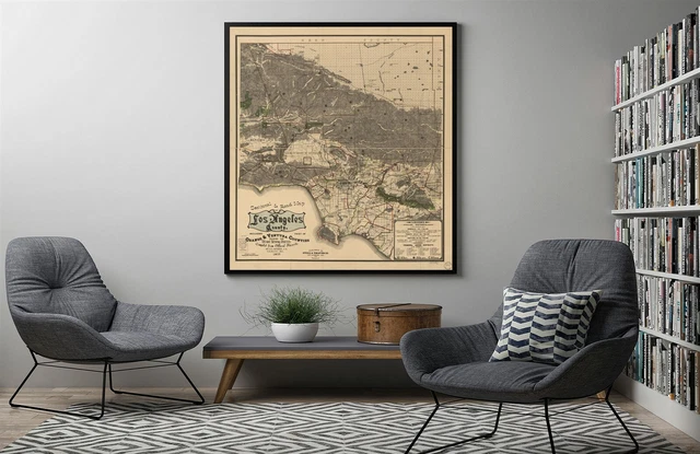 1900 MAP| SECTIONAL & road map of Los Angeles County : including part ...