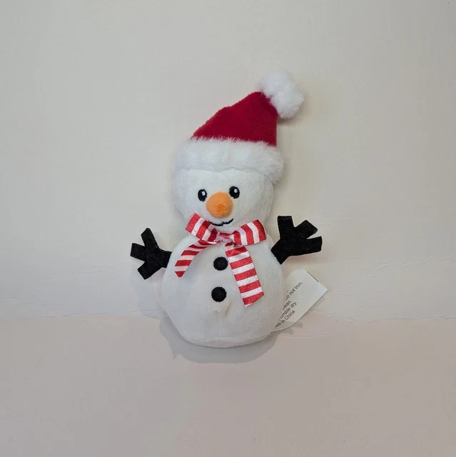 ASDA SMALL WHITE Snow Man In Hat Soft Toy 6" Stuffed Cuddly Christmas ...