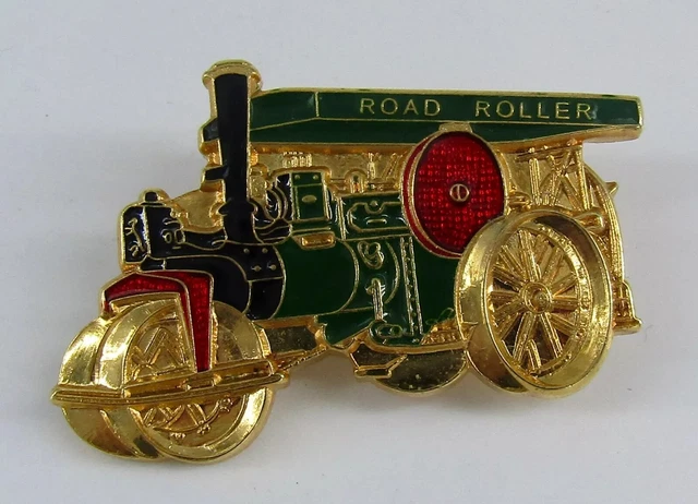 ROAD ROLLER VTG - Enamel Pin Badge - Steam Engine, Rally, Tractor ...