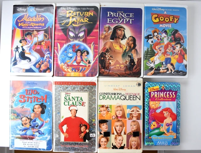 DISNEY VHS LOT - 8 VHS- Goofy, Aladdin, Prince of Egypt, Drama Queen ...