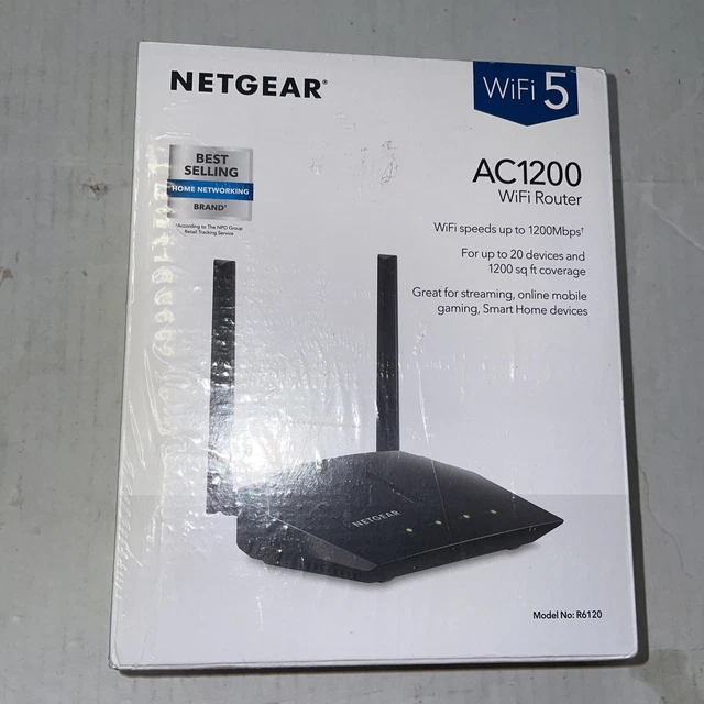 NETGEAR AC1200 DUAL Band Gigabit Smart Wi-Fi Router R6120 New/Sealed ...
