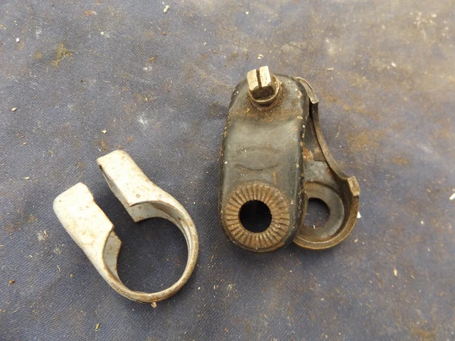 VINTAGE 1930'S PRE WAR MOTORCYCLE LUCAS BULB HORN BRACKET CLAMP SUIT ...