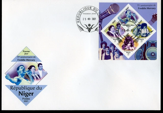 NIGER 2021 75TH BIRTH OF FREDDIE MERCURY SHEET FIRST DAY COVER EUR 23,26 - PicClick FR