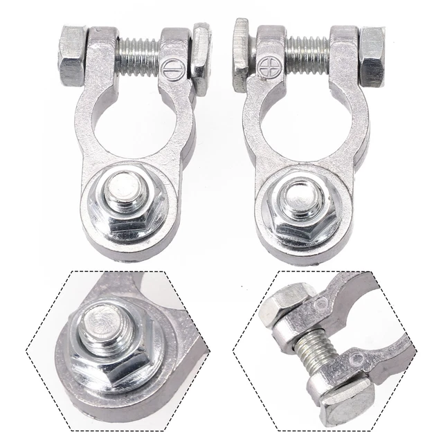 POSITIVE AND NEGATIVE Battery Terminal Clamp Clip Enhanced Conductivity ...