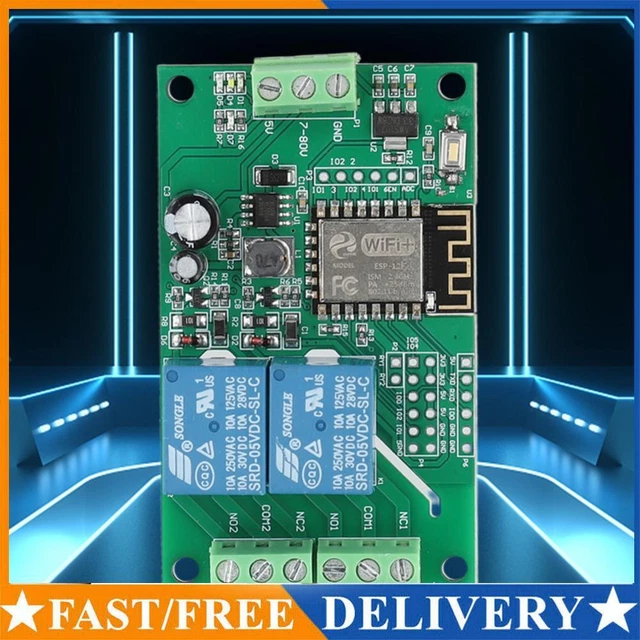 ESP8266 WIFI DUAL Channel Relay Board ESP-12F Development Board Based ...