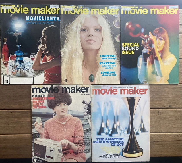 MOVIE MAKER MAGAZINE 1970s Vintage Issues Film Making Camera Cine Model ...