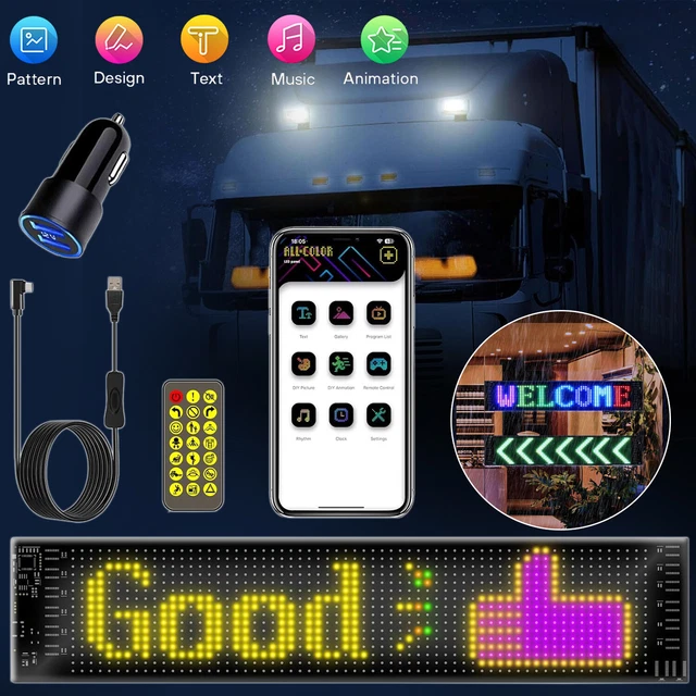 FLEXIBLER LED ANZEIGETAFEL Laufschrift Programmierbar RGB Matrix Panel ...