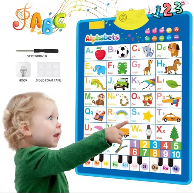 ELECTRONIC ALPHABET WALL Chart Talking ABC 123 Music Poster Learning ...