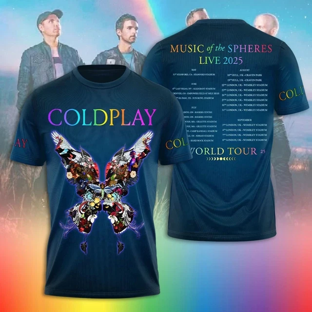 COLDPLAY 2025 MUSIC Of The Spheres World Tour 3D T-shirt Gift For Fan £ ...