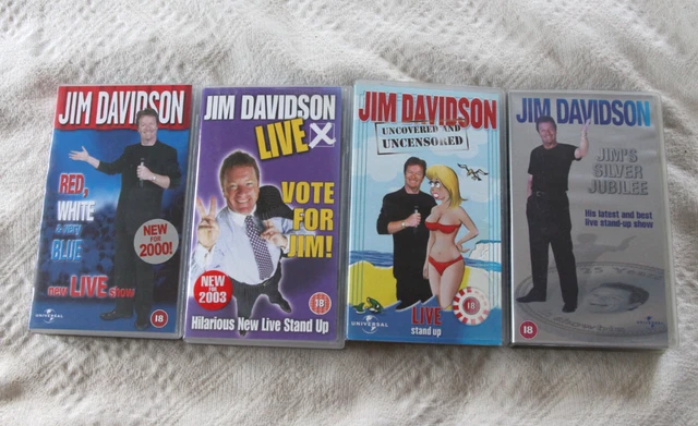 JIM DAVIDSON-VHS BUNDLE x4 RED WHITE BLUE,Vote For Jim,UNCENSORED ...