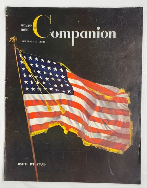 WOMAN'S HOME COMPANION Magazine July 1942 WW2 Era American Flag Cover £ ...