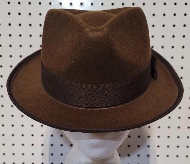 BROWN PERMAFELT FEDORA Indiana Jones Hat Gangster Freddy Krueger $20.41 ...