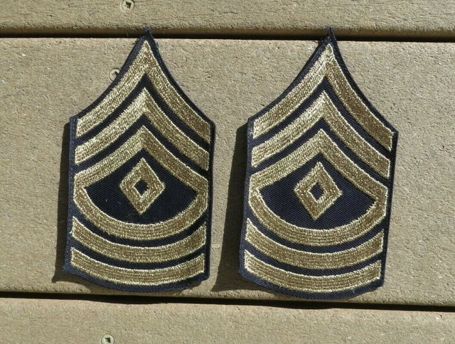 Ww2 Us Army Military Rank Chevron Pair First 1st Sergeant Twill Grade 1