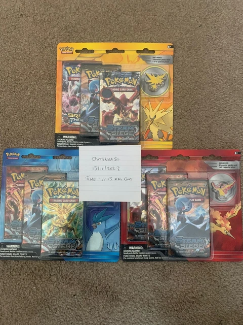 POKEMON MOLTRES/ZAPDOS/ARTICUNO LEGENDARY 3 Xy pack Blister Complete ...