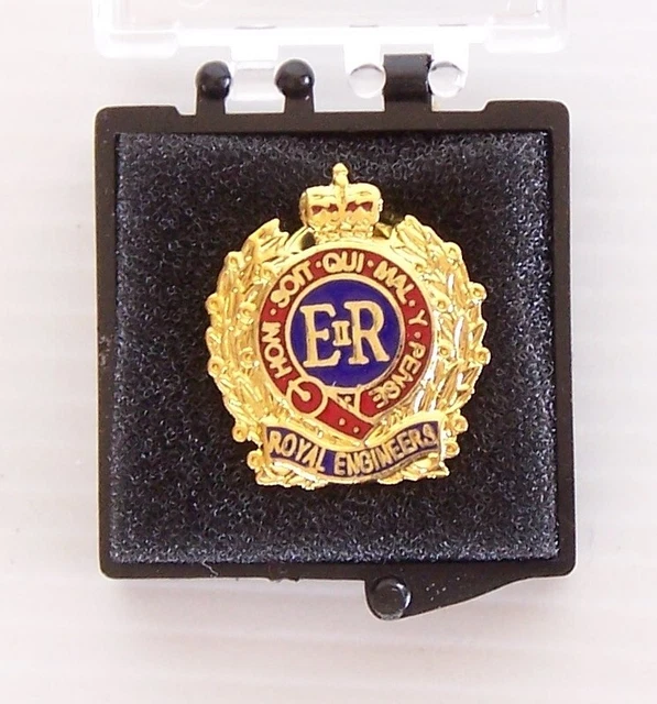 VINTAGE ROYAL ENGINEERS Military Raf Crest Lapel Tie Pin Badge Brooch ...