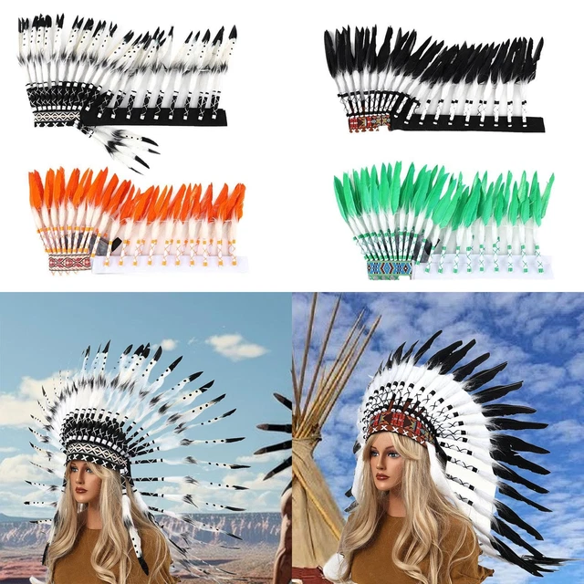 NATIVE AMERICAN INDIAN Headwear Headpiece for Role Playing Performance ...
