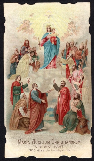 SANTINO ANTICO Madonna Maria Auxiliadora image pieuse holy card estampa ...