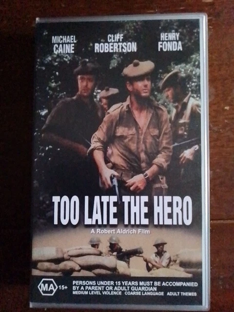 TOO LATE THE Hero VHS Henry Fonda Michael Caine PAL video War Classic £ ...