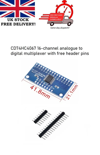 CD74HC4067 ANALOGUE DIGITAL MUX Breakout 16 Channel Multiplexer for ... CD74HC4067 ANALOGUE DIGITAL MUX Breakout 16 Channel Multiplexer for ...