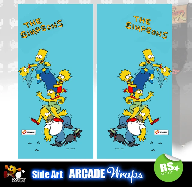 THE SIMPSONS ARCADE Side Artwork Panel Stickers Graphics / Laminated ...