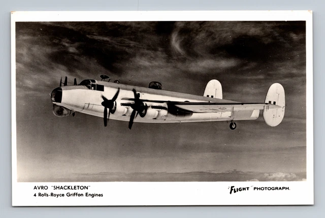 RPPC WWII RAF Avro Shackleton Patrol Aircraft FLIGHT Photograph ...