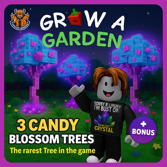 [ROBLOX - GROW a Garden] 3 Candy Blossom Trees - [Easter Limited Divine ...