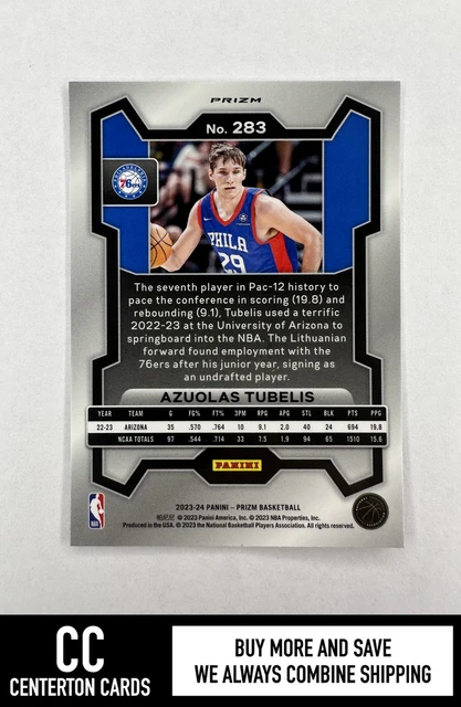 2023-24 PANINI PRIZM #283 Azuole Tubelis Ghiaccio Cracked RC ...