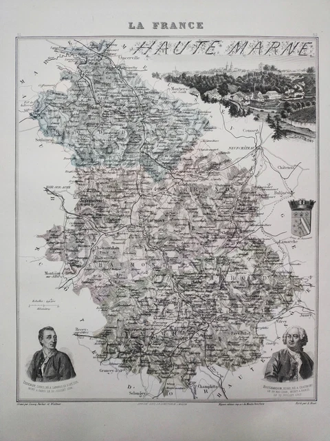 CARTE GÉOGRAPHIQUE ANCIENNE - HAUTE MARNE EUR 15,00 - PicClick FR