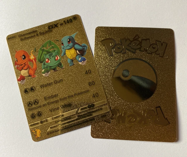 CHARMANDER, BULBASAUR & Squirtle GX Golden Card Gold Custom Card £4.39 ...