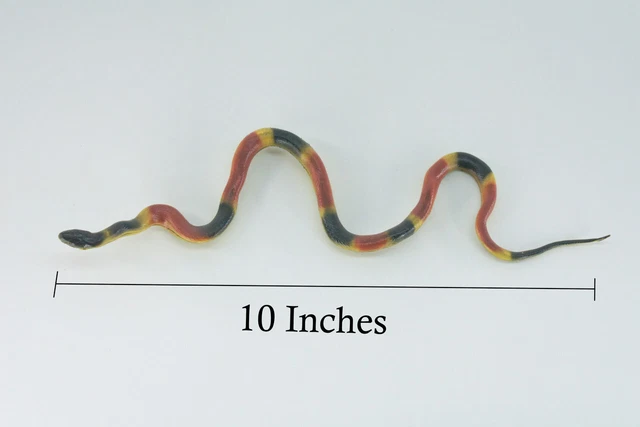 CORAL SNAKE TOY, Hand Painted, Hard Rubber Realistic Model Snake 10 ...
