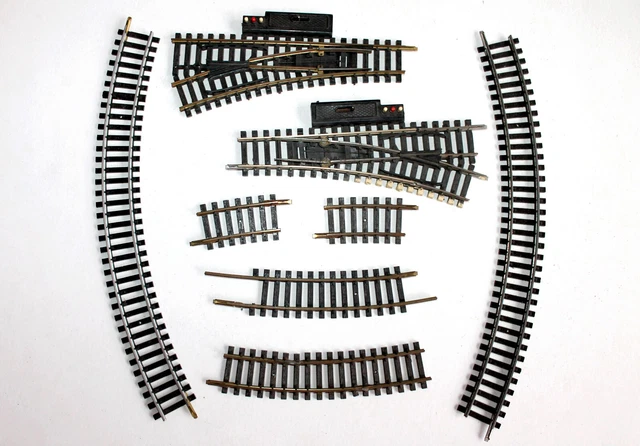 JOUEF HO 8 RAILS: 1 PAIRE AIGUILLAGE ELECTRIQUE + 6 COURBE N°470 R ...