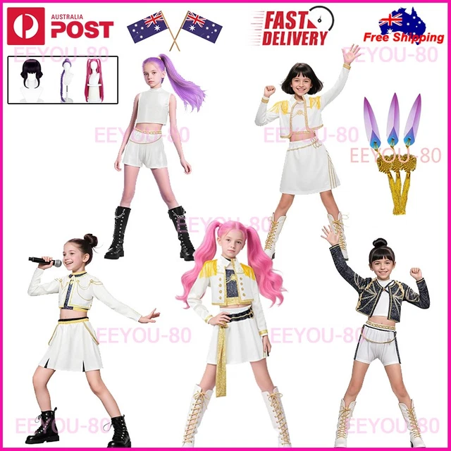 KIDS GIRL K-POP Demon Hunters Rumi Zoey Mira Cosplay Costume Wig Book Week Dress £25.69 ...