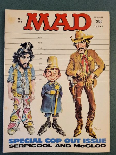 VINTAGE BRITISH-UK MAD MAGAZINE - #152 - NOV 1974~SERPICO-McCLOUD COVER ...