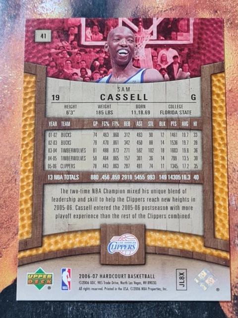 2006-07 UPPER DECK Hardcourt Sam Cassell Los Angeles Clippers #41 $1.85 ...