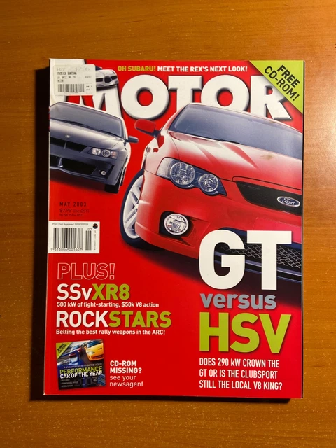 MOTOR MAGAZINE - May 2003 - Ford Falcon GT v HSV Clubsport $14.90 ...