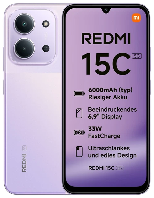 XIAOMI REDMI 15C 128 GB 5G Smartphone 17,5 cm (6.9 Zoll) 2,4 GHz 50 MP ...
