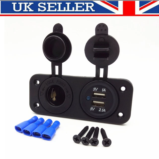 CAMPER VAN 12V/24V Double Twin USB Socket 3.1A Cigarette Charger ...